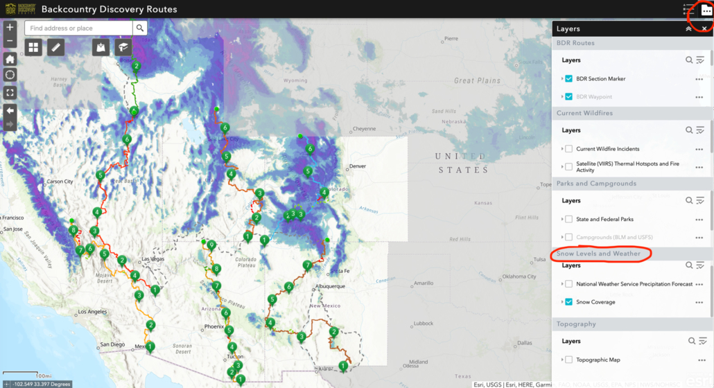 How to Check Snow Levels On the BDRs - Backcountry Discovery Routes
